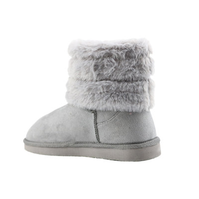 winter faux suede half booties suede ankle snow boots for women