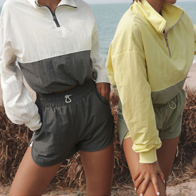 Wholesale Ladies Jogger Suit zipper Long Sleeves Pullover Women sportswear Plus Size casual shorts set Factory Hot Selling