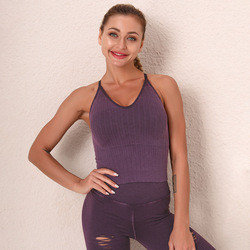 Lady Clothing Breathable stripe Cotton Vest wholesale leisure Sleeveless Camisole Tank Top Solid Color run top