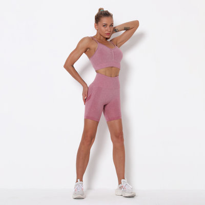 New fashion women seamless yoga leggings collocation sports bra 2-piece wholesale customization gym wear
