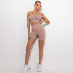 New fashion women seamless yoga leggings collocation sports bra 2-piece wholesale customization gym wear