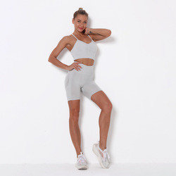 New fashion women seamless yoga leggings collocation sports bra 2-piece wholesale customization gym wear