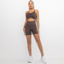 New fashion women seamless yoga leggings collocation sports bra 2-piece wholesale customization gym wear