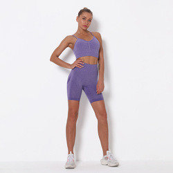 New fashion women seamless yoga leggings collocation sports bra 2-piece wholesale customization gym wear
