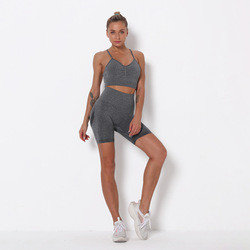 New fashion women seamless yoga leggings collocation sports bra 2-piece wholesale customization gym wear