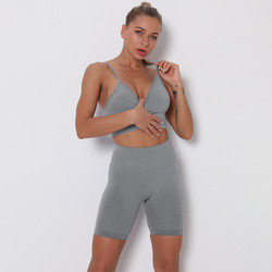 New fashion women seamless yoga leggings collocation sports bra 2-piece wholesale customization gym wear