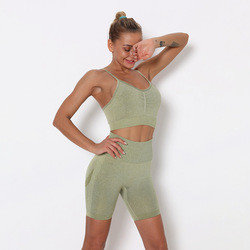 New fashion women seamless yoga leggings collocation sports bra 2-piece wholesale customization gym wear