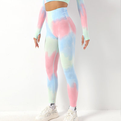 2022 new custom loungewear summer tie dye women sport bra and joggers leggings two-piece training Wear
