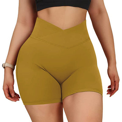 Wholesale Summer Workout Tights Cross Waist running fitness Hip Lift pants women gym shorts 2022 Yoga Leggings
