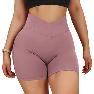 Wholesale Summer Workout Tights Cross Waist running fitness Hip Lift pants women gym shorts 2022 Yoga Leggings
