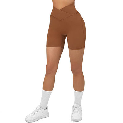 Wholesale Summer Workout Tights Cross Waist running fitness Hip Lift pants women gym shorts 2022 Yoga Leggings