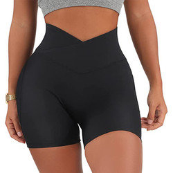 Wholesale Summer Workout Tights Cross Waist running fitness Hip Lift pants women gym shorts 2022 Yoga Leggings