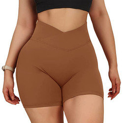 Wholesale Summer Workout Tights Cross Waist running fitness Hip Lift pants women gym shorts 2022 Yoga Leggings