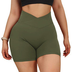Wholesale Summer Workout Tights Cross Waist running fitness Hip Lift pants women gym shorts 2022 Yoga Leggings