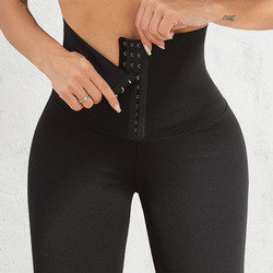 Plus Size Waist Trainer Pants fitness running sweatpants peach hip Women Stretch tight Gym Shapewear leggings