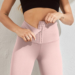 Plus Size Waist Trainer Pants fitness running sweatpants peach hip Women Stretch tight Gym Shapewear leggings
