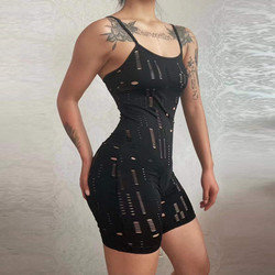 New design Popular Gym Fitness clothes sleeveless sexy tight short Jumpsuit customized Yoga set Training Wear bodysuit