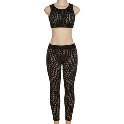Wholesale Custom sexy Style Tight short vest Hole  Fitness two-piece Outfit  women Sport Yoga Training Wear