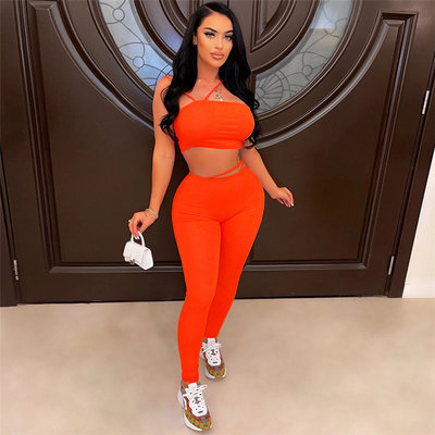 Women High Waisted 2 Piece Yoga set Seamless Sexy Workout clothes Customized logo sports bra Fitness Yoga Wear