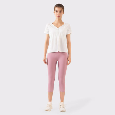 2021 summer European and American style new women's two-piece yoga suit sports loose tops breathable Hip lift fitness pants
