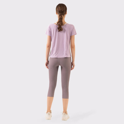 2021 summer European and American style new women's two-piece yoga suit sports loose tops breathable Hip lift fitness pants