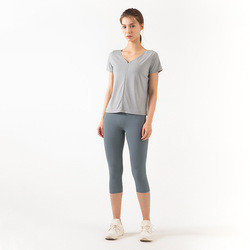 2021 summer European and American style new women's two-piece yoga suit sports loose tops breathable Hip lift fitness pants