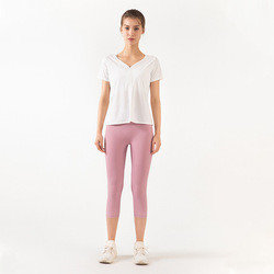 2021 summer European and American style new women's two-piece yoga suit sports loose tops breathable Hip lift fitness pants