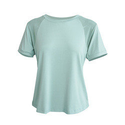2021 new ladies net yarn stitching sportswear loose comfortable breathable and quick-drying running sports yoga top