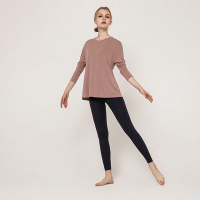 2021 Women's new fashion solid color beauty back slit yoga top long sleeve quick dry sports running fitness clothes