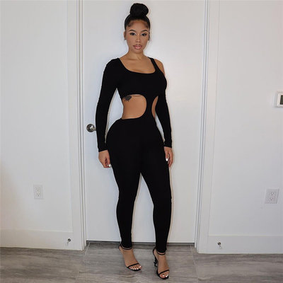 New the autumn women long sleeve gym wear high waist and sexy butt filt hollowed-out tight yoga set sport jumpsuits