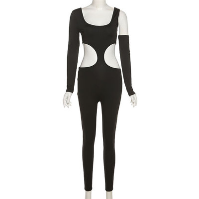 New the autumn women long sleeve gym wear high waist and sexy butt filt hollowed-out tight yoga set sport jumpsuits