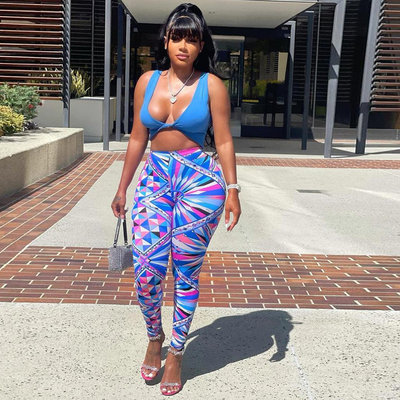 2021 women fashion colorful printed high waist gym pants butt Lift tight sport trouser Women yoga pants