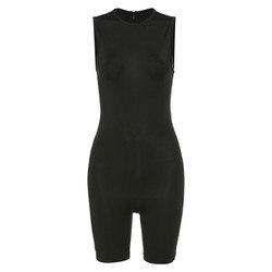 New Arrivals Summer Fashion Women Casual round Neck Sleeveless Slim Short Pants Solid Romper Jumpsuit