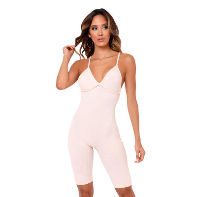 ladies Casual sportswear Women sportswear Jumpsuit Summer Sleeveless V-neck  Sexy fitness clothing