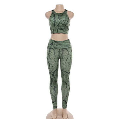 female printed snakeskin gym activewear sexy women fitness sportswear
