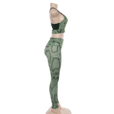 female printed snakeskin gym activewear sexy women fitness sportswear