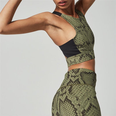 female printed snakeskin gym activewear sexy women fitness sportswear