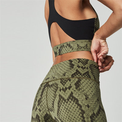 female printed snakeskin gym activewear sexy women fitness sportswear