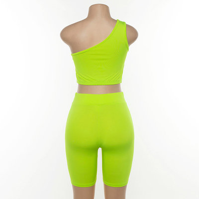 Women Active Wear Set High Quality Cheap Tracksuits Sexy Hollow Out One Shoulder Sportswear yoga fitness wear