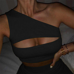 Women Active Wear Set High Quality Cheap Tracksuits Sexy Hollow Out One Shoulder Sportswear yoga fitness wear