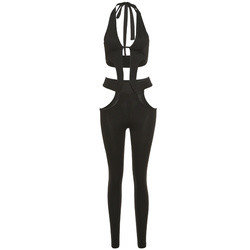 2021 summer new fashion sportsuit include women's irregular low-cut sexy hollow vest and tight long yoga pants