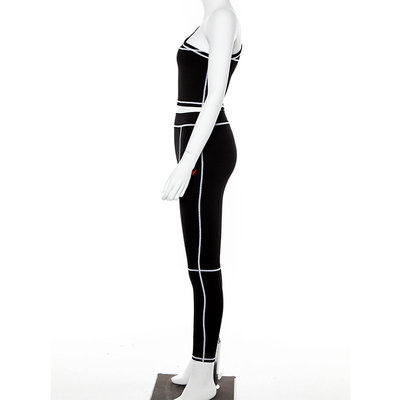 Spring Fashion Women One Off-the-Shoulder Single Sleeve Long Pants Slim  Fitness Yoga sportswear crop top