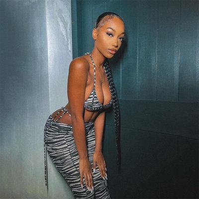 ladies new sexy zebra-stripe print yoga sets lace-up sleeveless tops furcal pants casual comfortable gym wear
