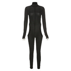 2021 wholesale autumn stand collar stripe sportswear hollow out hip lift  jumpsuit for women one piece yoga set