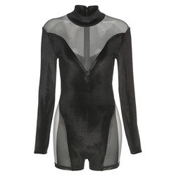 Women's Elegant One Piece Romper And Jumpsuit Long Sleeve Skinny sports Set Sexy Mesh sportswear  For ladies in stock