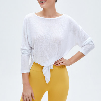 New design lightweight sunscreen sports T-shirt loose fitness top breathable long sleeve yoga clothing women