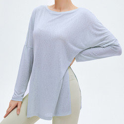 New design lightweight sunscreen sports T-shirt loose fitness top breathable long sleeve yoga clothing women