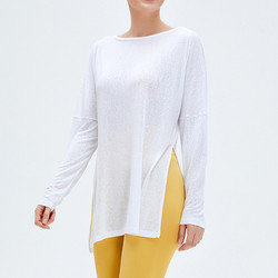 New design lightweight sunscreen sports T-shirt loose fitness top breathable long sleeve yoga clothing women