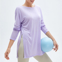 New design lightweight sunscreen sports T-shirt loose fitness top breathable long sleeve yoga clothing women