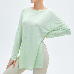 New design lightweight sunscreen sports T-shirt loose fitness top breathable long sleeve yoga clothing women
